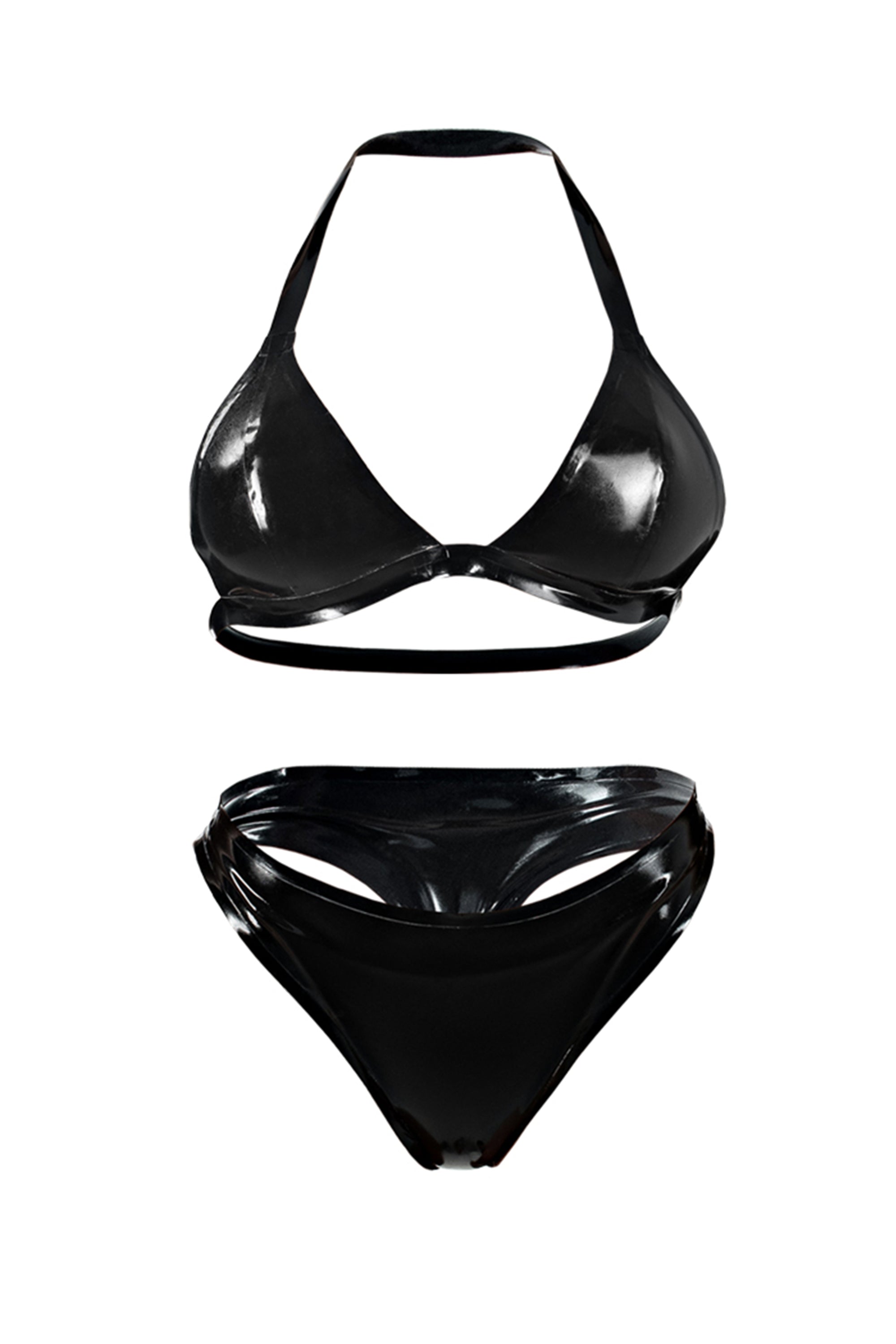 Latex Bra And Latex Thong Panties 10 Colors
