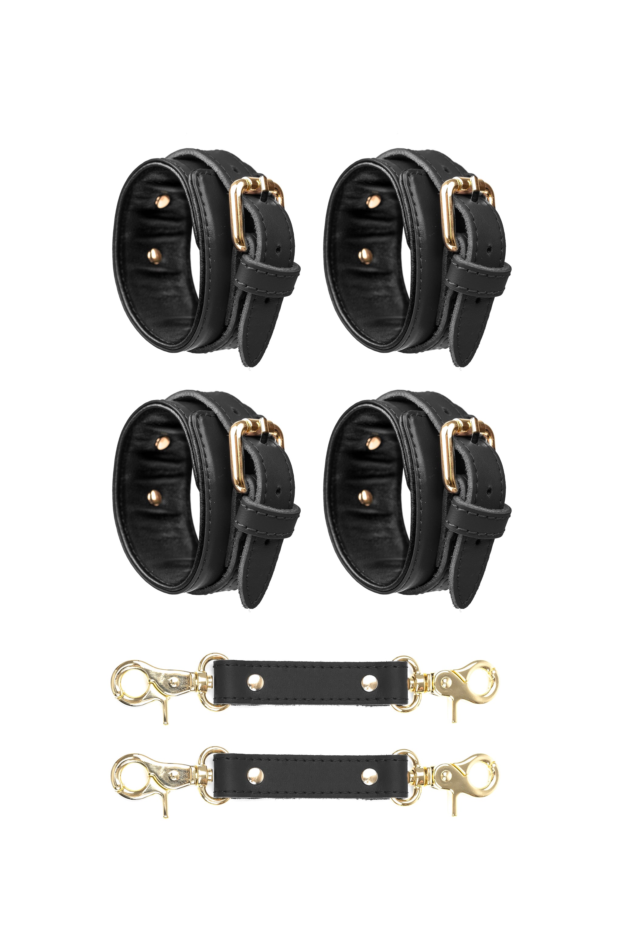 2 in 1 Hand and Ankle cuffs Leather Set. 10 colors